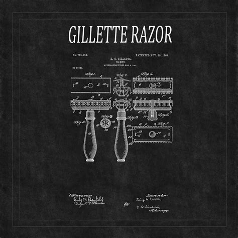 Gillette Razor Patent 2 Photograph By Andrew Fare Fine Art America