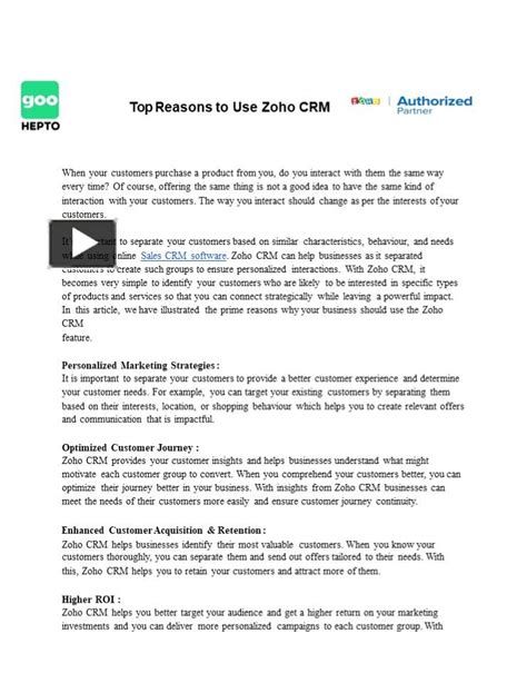 Ppt Top Reasons To Use Zoho Crm Powerpoint Presentation Free To