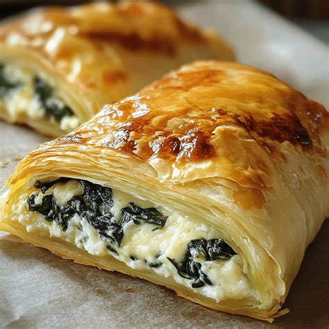Cheese And Spinach Stuffed Pastry Delectable Meal