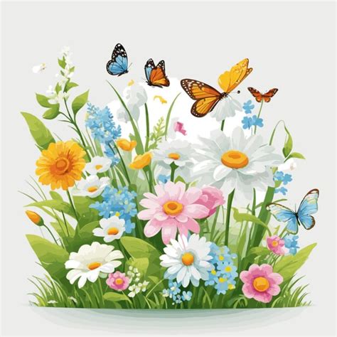 Premium Vector Springtime Floral Pattern Vector