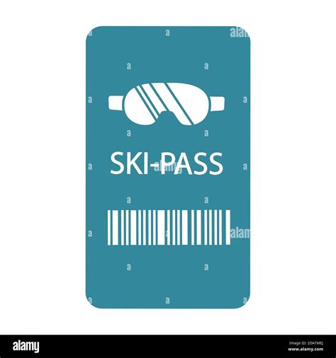 Ski Pass Ski Lift Ticket Flat Vector Illustration Stock Vector Image