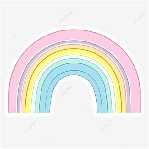Cute Pastel Rainbow Stationary Sticker Rainbow Flower Pastel Png