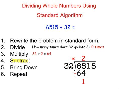 dividing using standard algorithm ppt