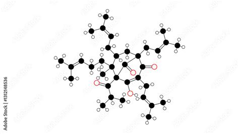 Hyperforin Molecule Structural Chemical Formula Ball And Stick Model Isolated Image