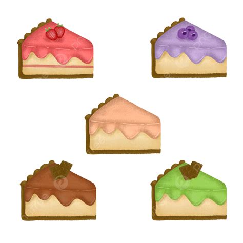 케이크 조각 세트 그림 케이크 조각 삽화 상표 Png 일러스트 및 Psd 이미지 무료 다운로드 Pngtree