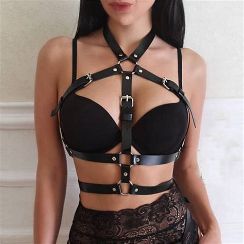 Sexy Schwarzes Ledergeschirr Gothic Hosentr Ger Lingerie Etsy