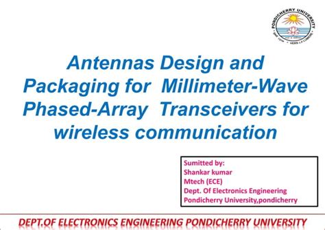Antennas Design And Packaging For Millimeter Wave Phased Array