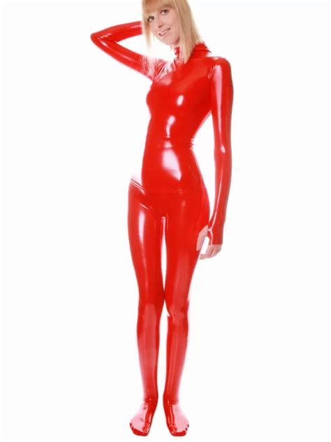 Striking Red Latex Catsuit With High Gloss Finish Latex Uk Shop
