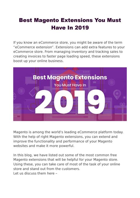 Best Magento Extensions You Must Have In 2019 By Ncodetechnologies Issuu