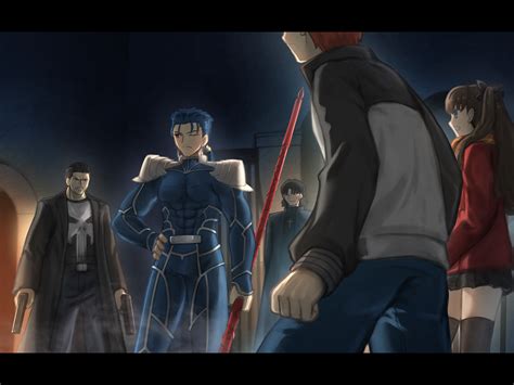 Tohsaka Rin Emiya Shirou Cu Chulainn Kotomine Kirei And The Punisher Fate And More Drawn