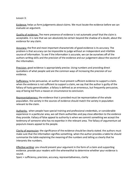 Lesson 3 Comm 210 Lecture Notes Ch 3 Lesson 3 Evidence Helps Us