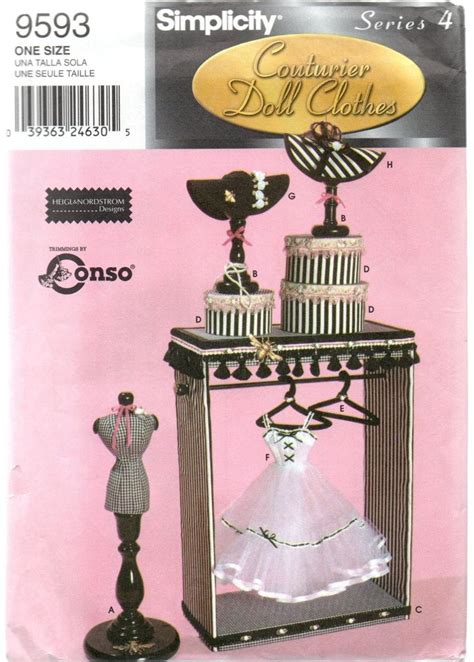 Simplicity 9593 Couturier Gene 15 12 Doll Display Etsy Simplicity