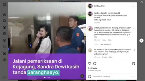 Sandra Dewi Tiba Di Kejaksaan Agung Untuk Pemeriksaan Full Senyum Sambil Pose Saranghae