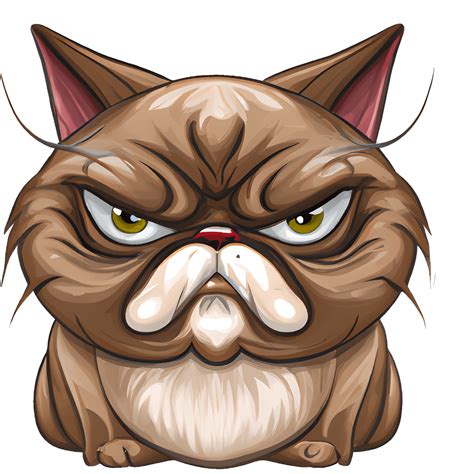 Realistic Kawaii Grumpy Cat Cartoon · Creative Fabrica