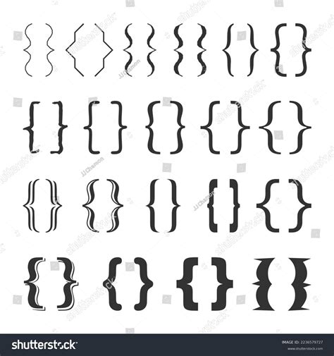 Round Brackets Icon Set Curly Brace Stock Illustration Shutterstock