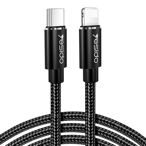 Кабел Lightning Usb Type C 18w 2 4a 1 2m Yesido Ca 56 Черен