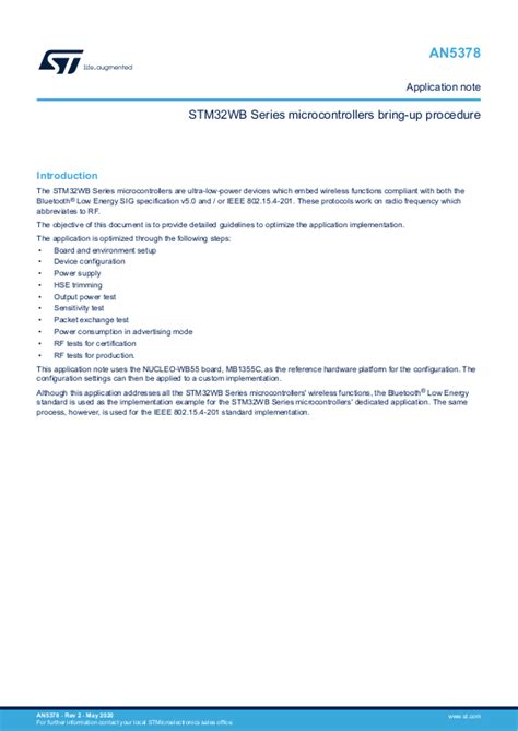 Stm Stm32wb Application Note