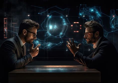 Premium Photo A Financial Expert And An AI Entity Engrossed In A