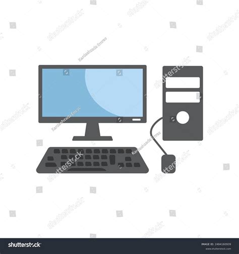 Image Computer Setup Monitor Keyboard Mouse Stock Vector Royalty Free Shutterstock