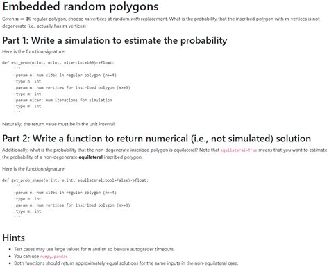 Solved Embedded Random Polygons Given N 10 Regular