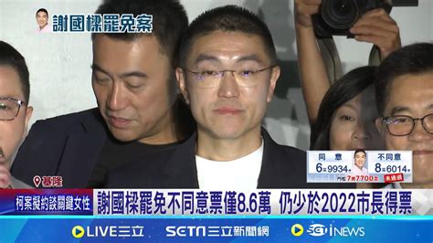 不同意票近86萬 同意票不到7萬 拆樑失敗 不同意票超過86萬 罷免謝國樑宣告失敗 │記者 魏汶萱 侯彩紅 黃盺晟 林柏翰│【新聞一把抓】20241013│三立新聞台 Youtube