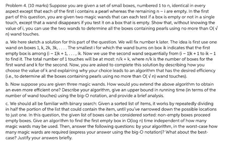 Solved Problem 4 10 Marks Suppose You Are Given A Set Of