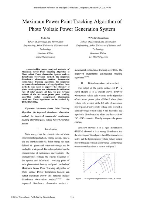 pdf maximum power point tracking algorithm of photo voltaic power