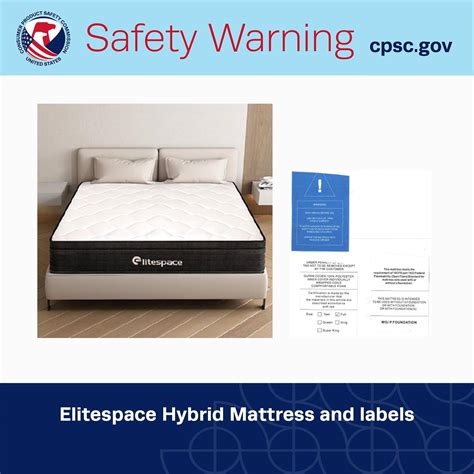 U S Warning Cpsc Warns Consumers To Stop Using 12 Inch Elitespace Hybrid Mattresses Due To