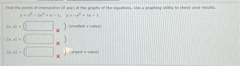 Solved Find The Points Of Intersection If Any Of The Chegg