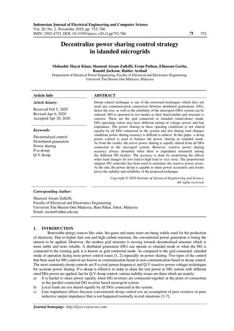 Pdf Decentralize Power Sharing Control Strategy In Islanded Microgrids