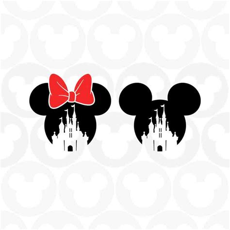 Mickey Minnie Mouse Castle Head Ears Bow Svg Png Formats Instant