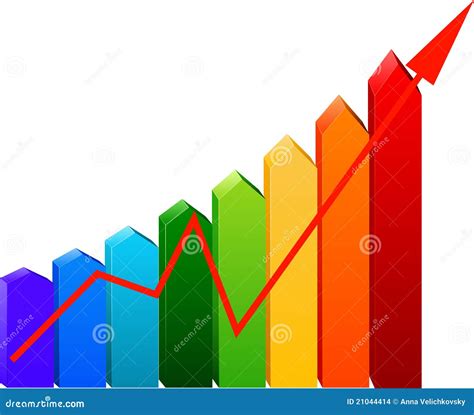 Business Graph With Arrow Stock Vector Illustration Of Goal