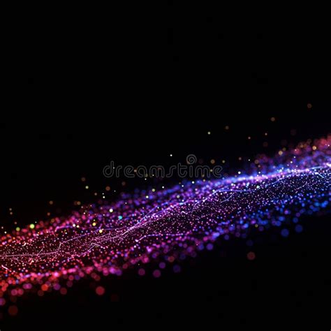 Abstract Digital Design Features A Wave Of Interconnected Nodes Forming A Network Stock