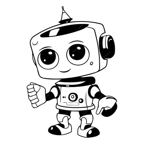 Premium Vector Cute Cartoon Robot Character Vector Illustration