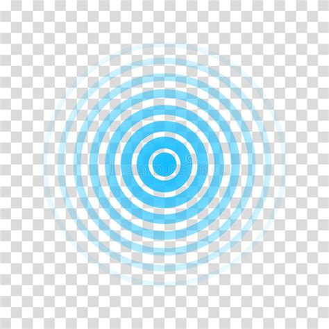 Circle Radar Wave Sound Ripple Icon Blue Effect Pulse Isolated On