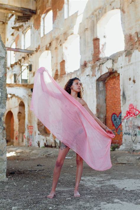 Naked Girl With Scarf In Ruins Of Abandoned Factory Photography By Jul Tud Saatchi Art