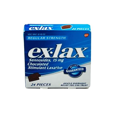 Ex Lax Regular Strength Stimulant Laxative Chocolate Pieces 15 Mg