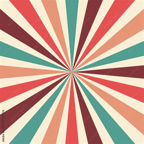 Retro Sunburst Background Vector Pattern With A Vintage Color Palette