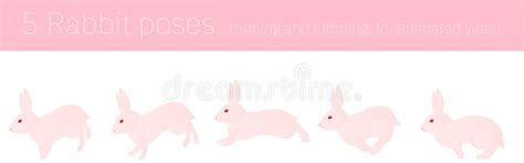 Rabbit Movements For Animation Running And Jumping Movements Stock Illustration Illustration