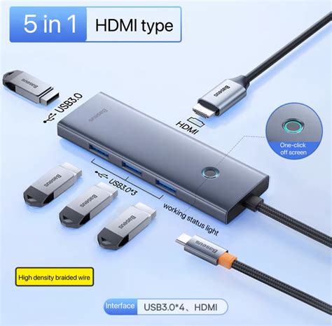 SG Seller Baseus Expansion Dock Type C Expansion Usb Splitter Adapter Multi Function