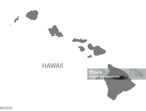 Hawaii Usa Map Grey Stock Illustration Download Image Now Computer