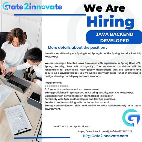 Gate2innovate On Linkedin Hiring Backenddeveloper Jobforyou