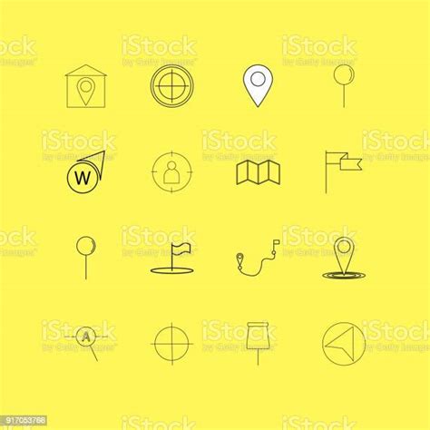 地圖和導航線性圖示集簡單大綱圖示向量圖形及更多圖示圖片 圖示 地圖 插圖 Istock