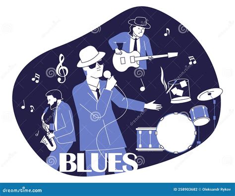 Blues Music Poster Postcard Stock Vector Illustration Of Poster