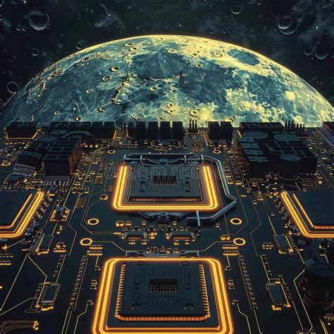 Graphic Of Conceptual Art Of Scientific Data Visualization On A Moonlit