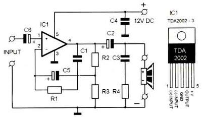 Super 10Watt HI FI Amplifier TDA2002 Electronic Circuit Diagrams Schematics