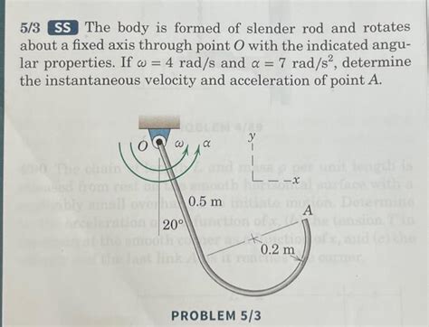 Solved SS The Body Is Formed Of Slender Rod And Rotates Chegg
