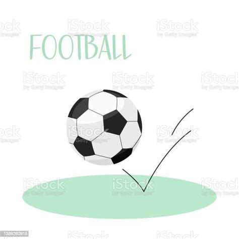 축구 공 고립 녹색 배경에 축구 게임에 대한 공의 벡터 평면 그림 Championship에 대한 스톡 벡터 아트 및 기타 이미지 Championship 검은색 경기