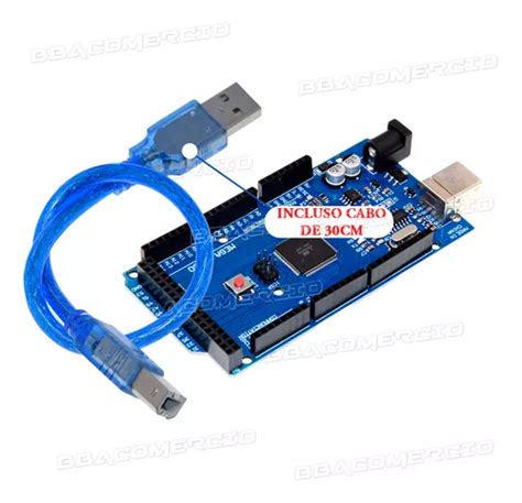 Placa Compatível Arduino Mega 2560 Ch340 Atmega2560 Com Cabo R 119 Em