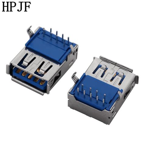 Buy 5pcs Lot Usb 3 0 Female Type A 9 Pin Socket Connector 90 Degrees Horizontal